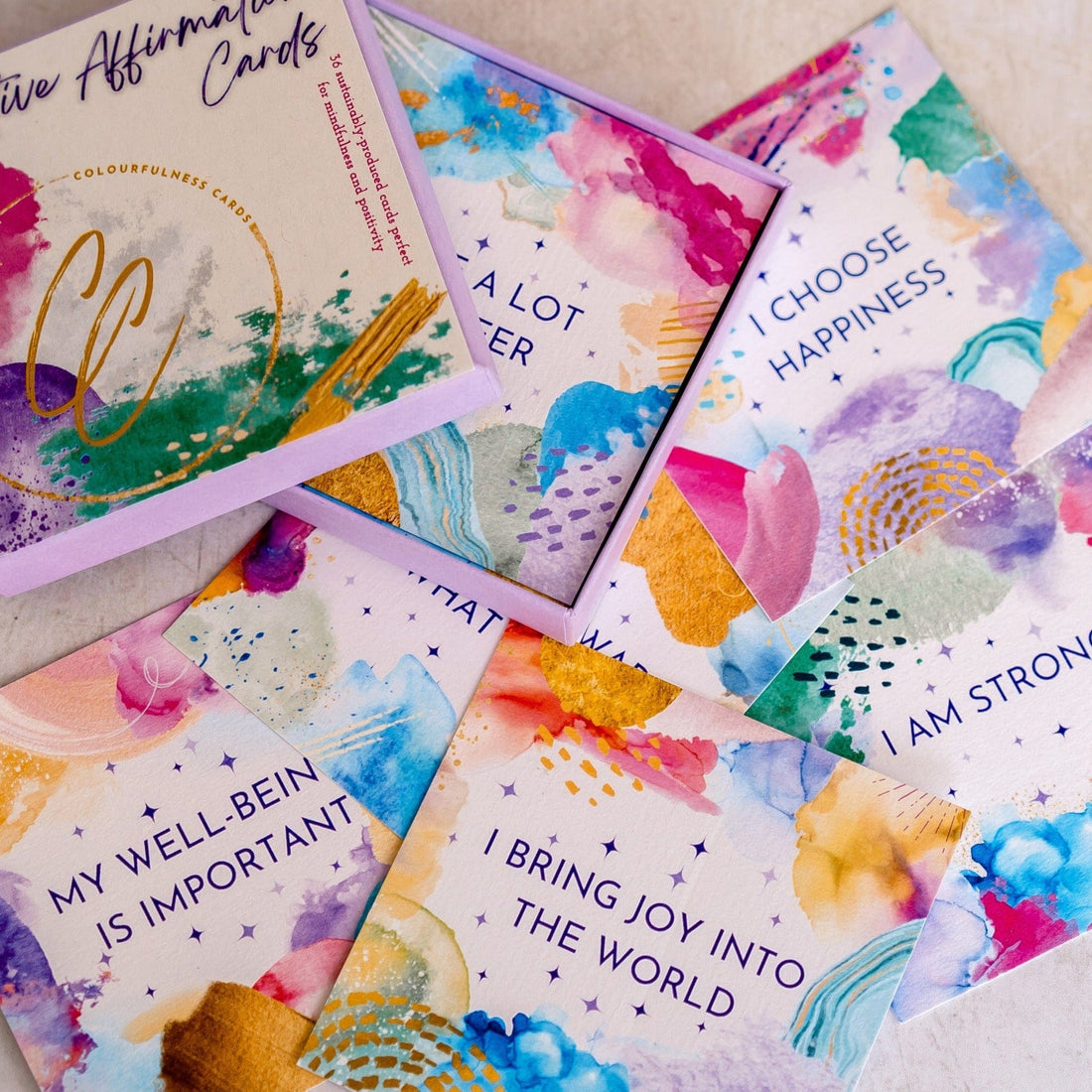 Positive Affirmation Cards – Colourfulness Cards